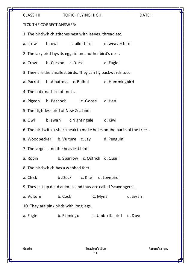 CLASS III EVS WORKSHEETS CLASS III EVS WORKSHEETS