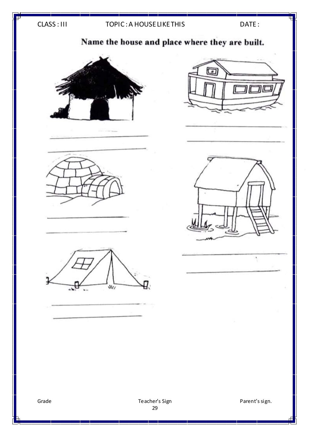 CLASS III EVS WORKSHEETS CLASS III EVS WORKSHEETS