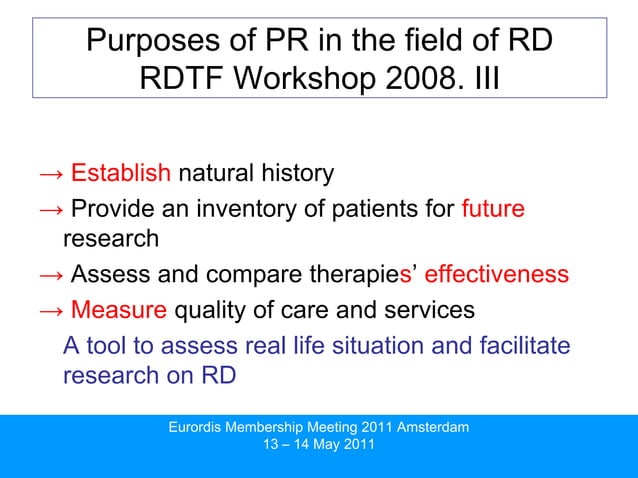 Workshop 3 - "Outcome of the RD Task Force and EPPOSI Workshop" | PDF