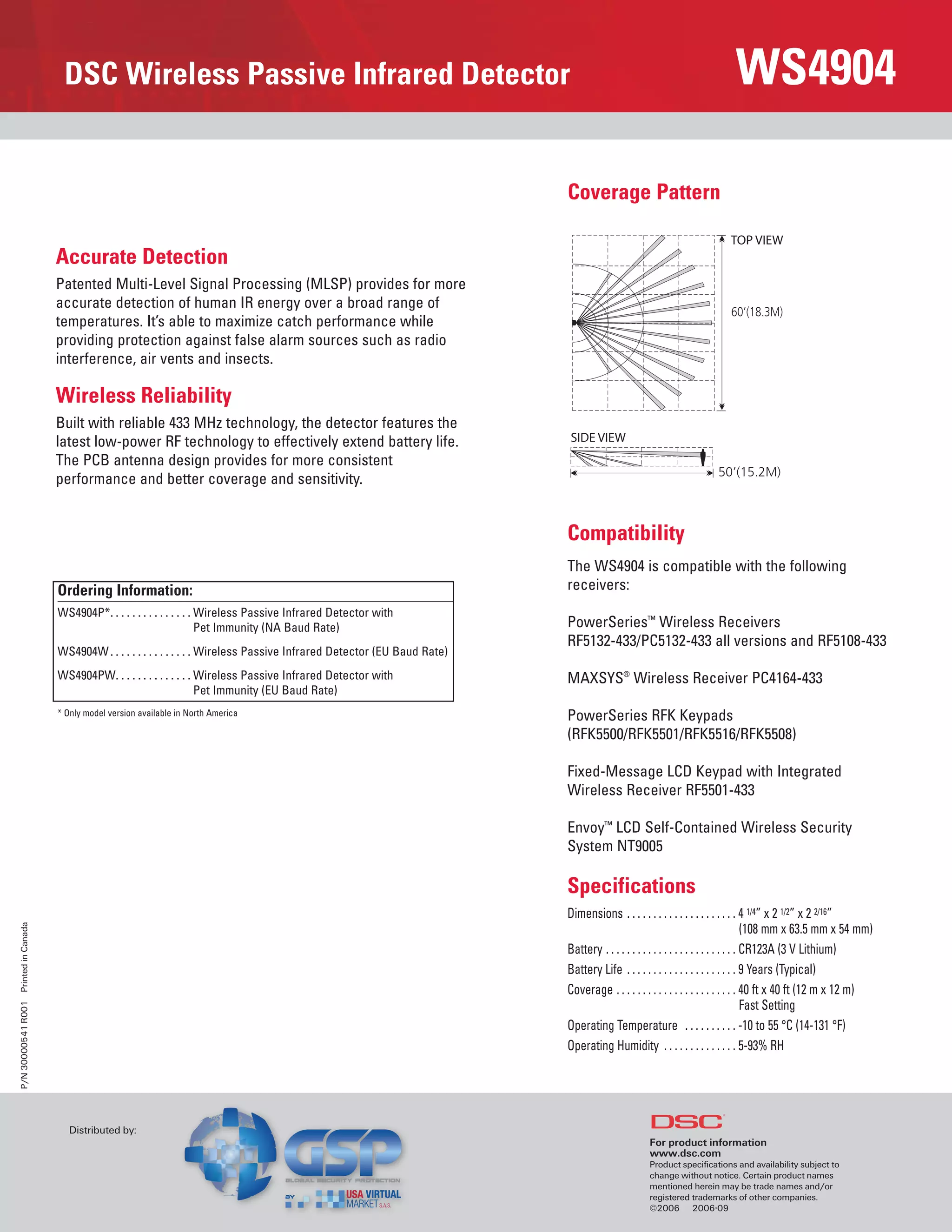 Ws4904 wireless pir | PDF