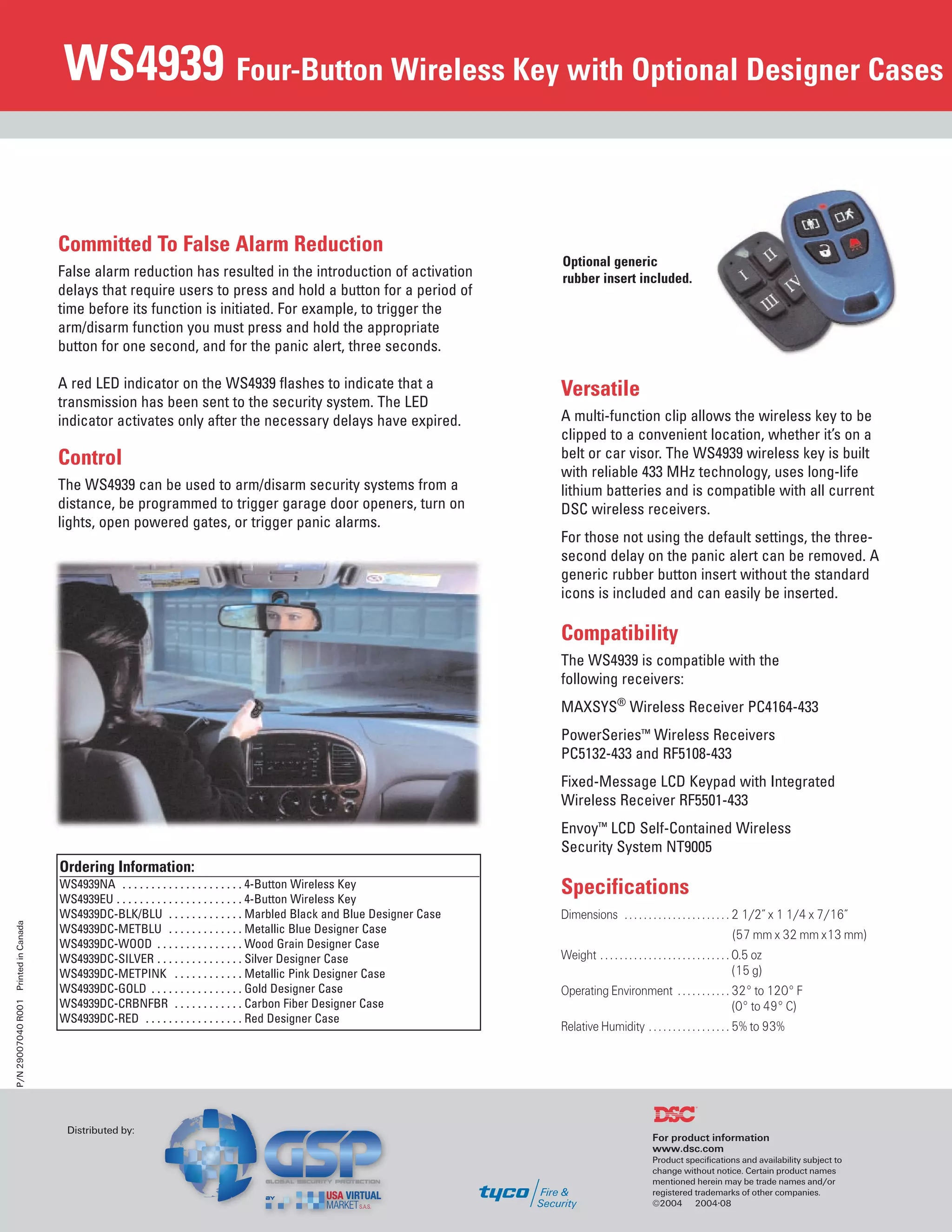 Ws4939 wireless keyfob | PDF | Computer Peripherals | Computing