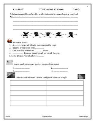 CLASS IV EVS WORKSHEETS | DOCX