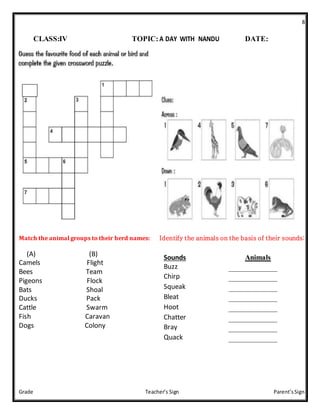 CLASS IV EVS WORKSHEETS | DOCX