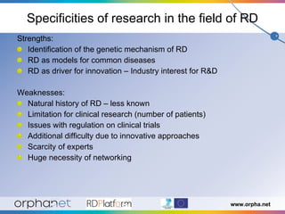 Workshop 4 - "Presentation of the RD Platform fact finding study on the ...