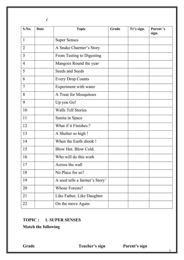 CLASS V EVS WORKSHEETS | DOC | Gardening | Home & Garden