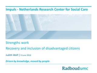 Recovery and a Strengths-based Approach | PPT