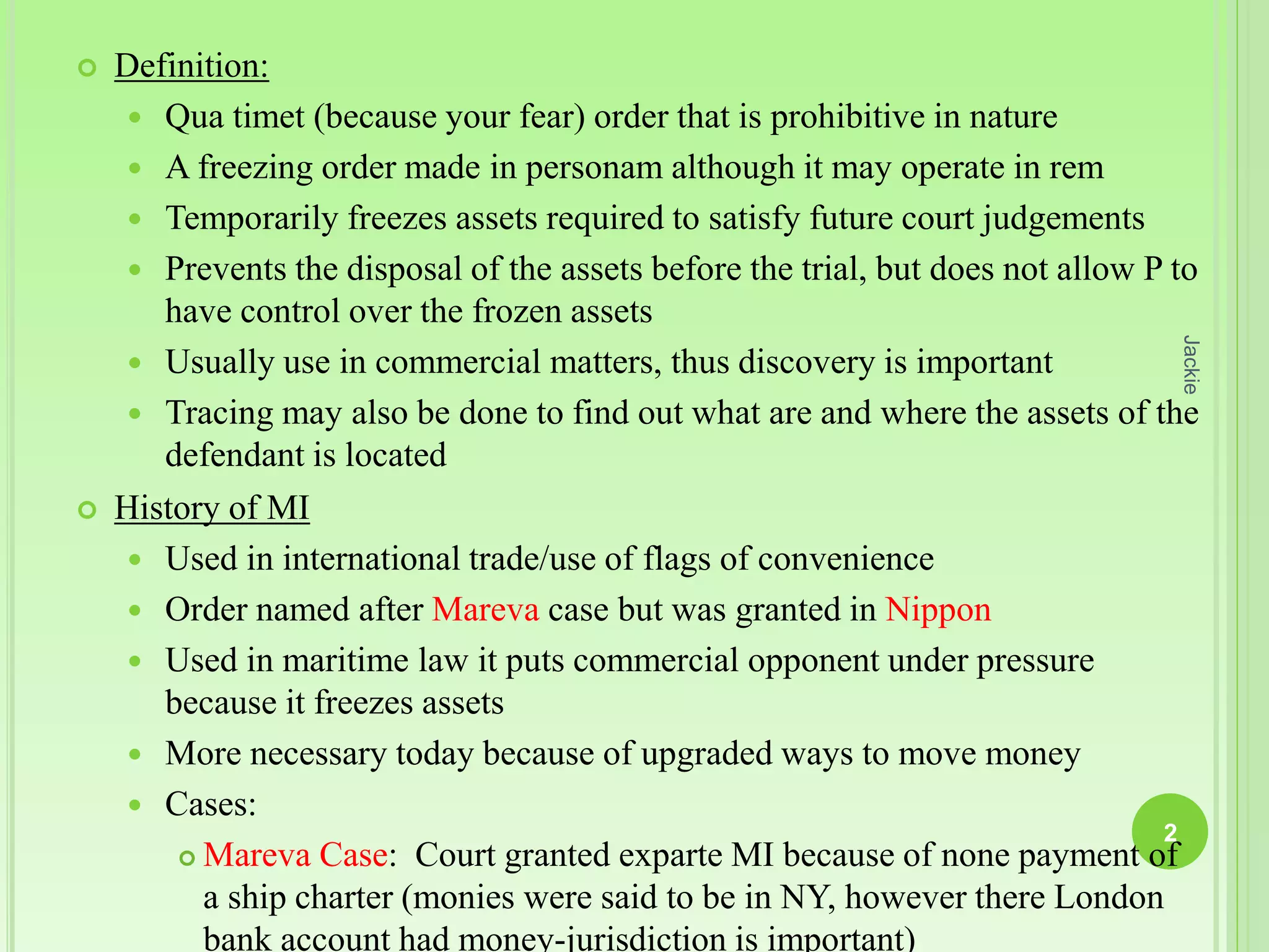 Ws 7 mareva injunctions | PPT