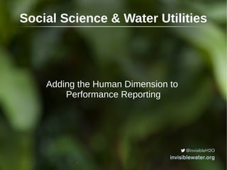 Social Science & Water Utilities: Adding the Human Dimension to ...