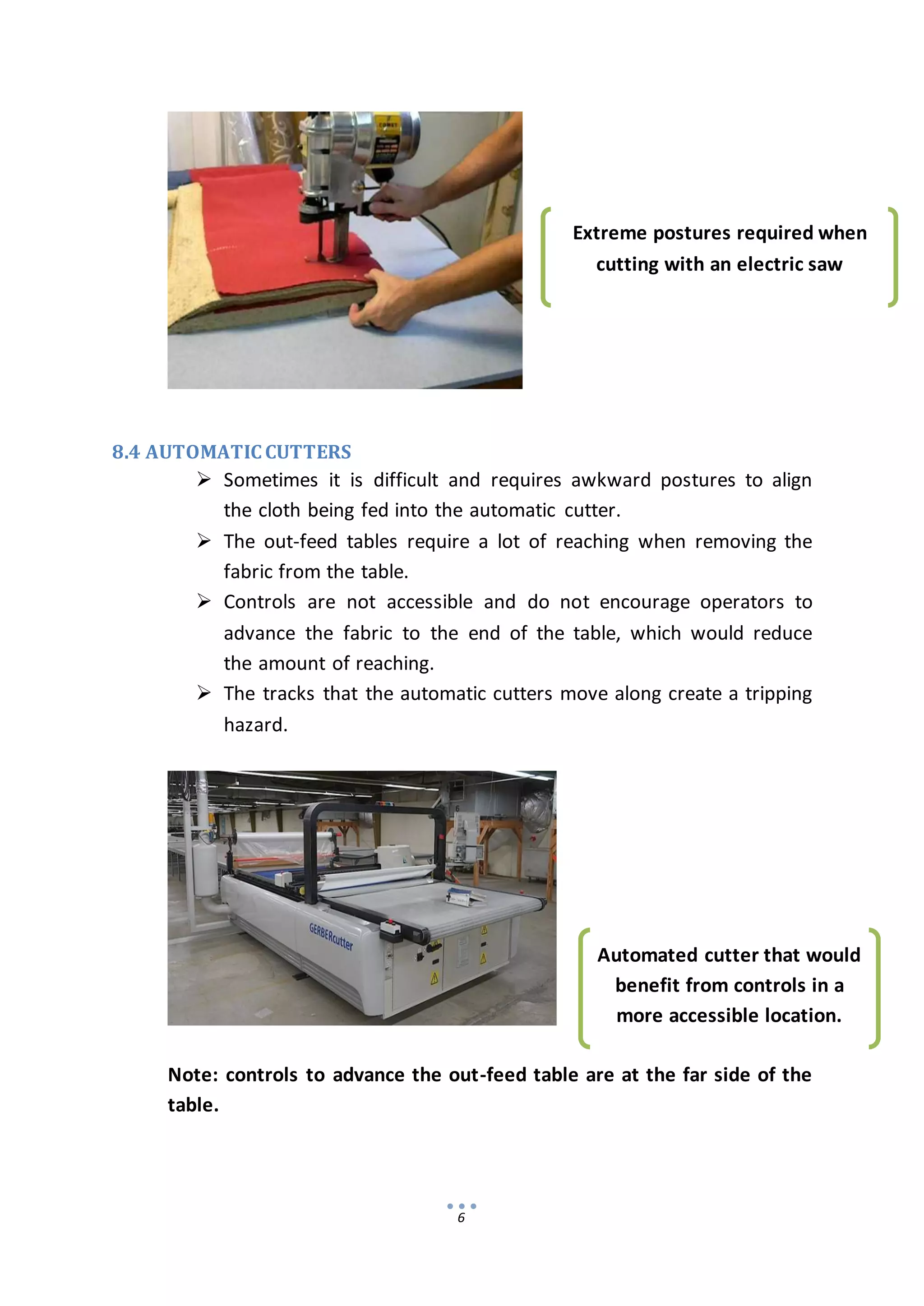 Ergonomics principles used in cutting tools in the RMG industry | PDF
