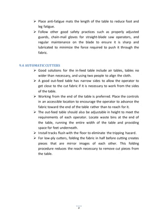 Ergonomics principles used in cutting tools in the RMG industry | PDF