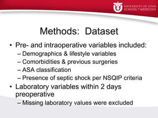Using NSQIP to calculate mortality risk from NSTIs | PPTX
