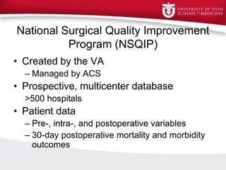 Using NSQIP to calculate mortality risk from NSTIs | PPTX