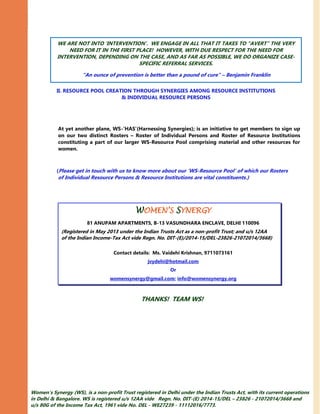 WS' Brochure | PDF | Women\'s Health | Healthy Living