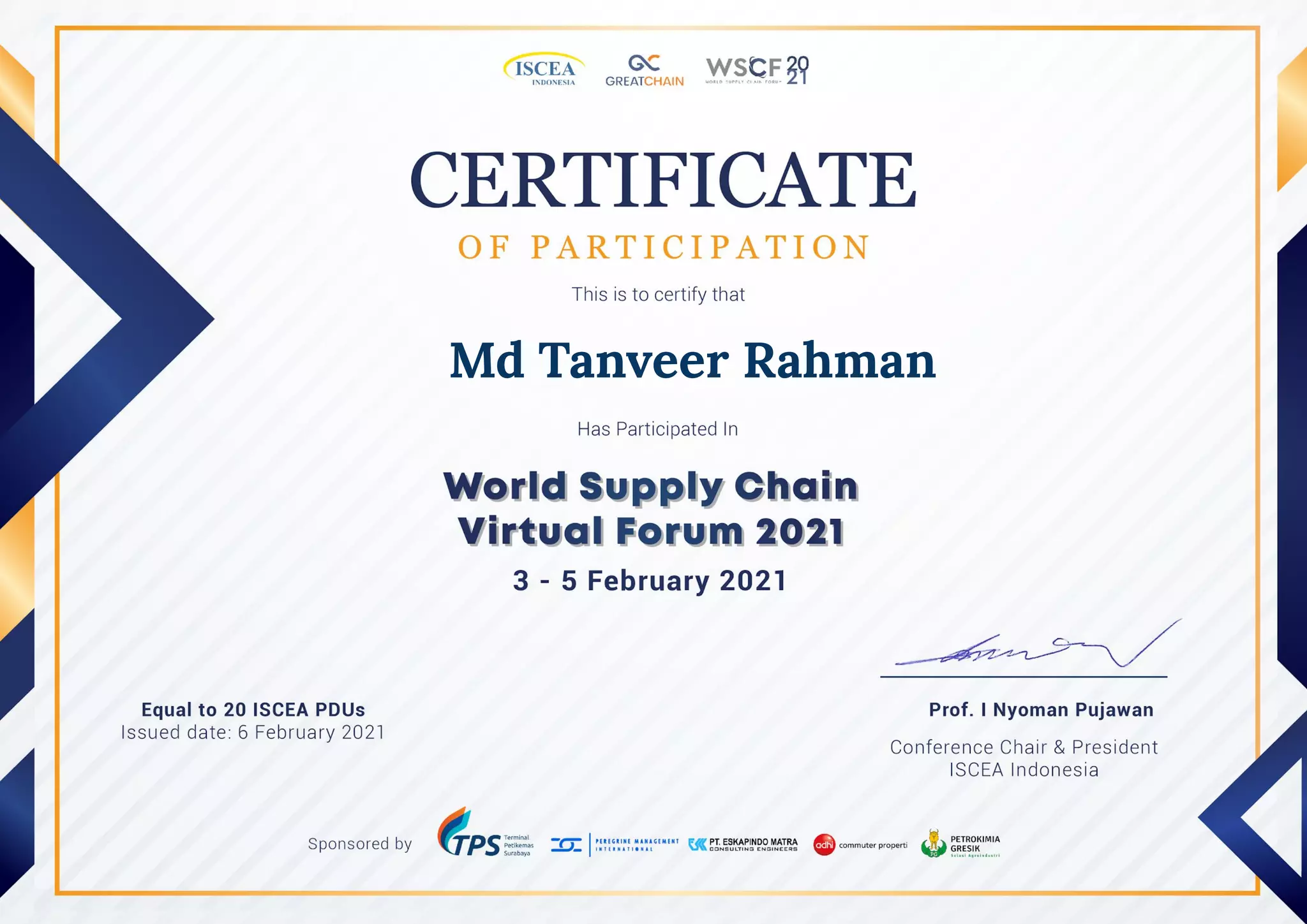 Wscf 2021 certificate | PPT