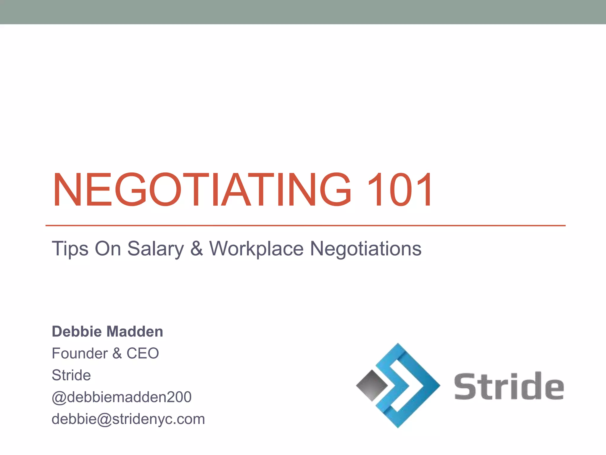 Salary and Workplace Negotiations | PPT