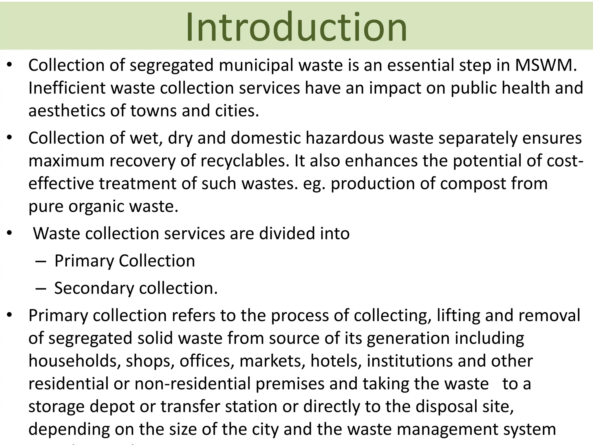 Waste collection and it's transportation process and methods | PPTX