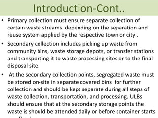 Waste collection and it's transportation process and methods | PPTX