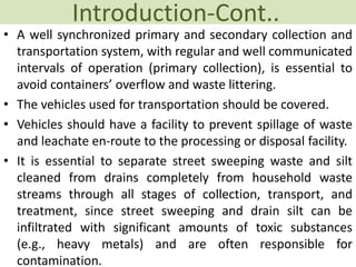 Waste collection and it's transportation process and methods | PPTX