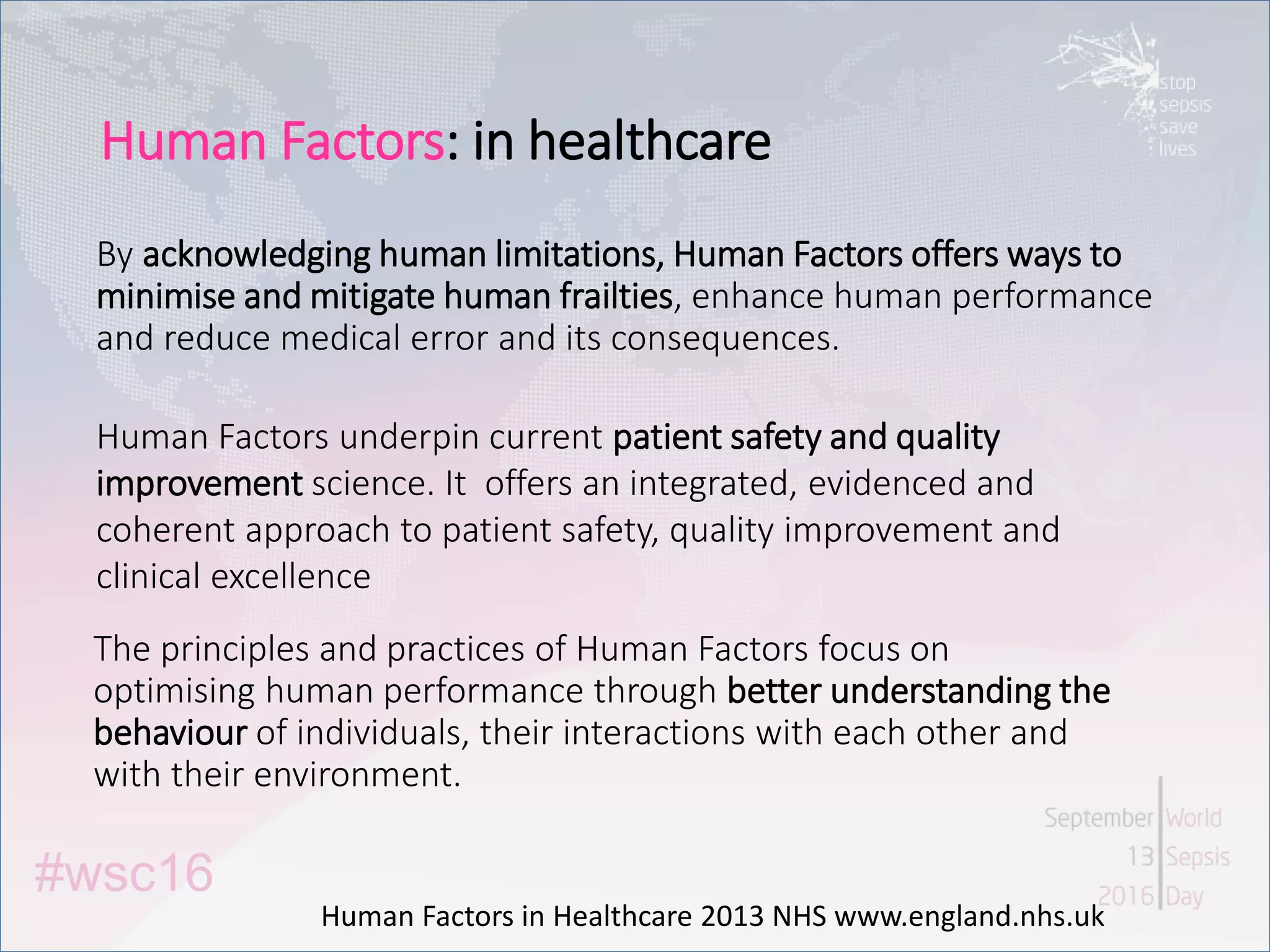 The role of human factors in the fight against sepsis | PPTX