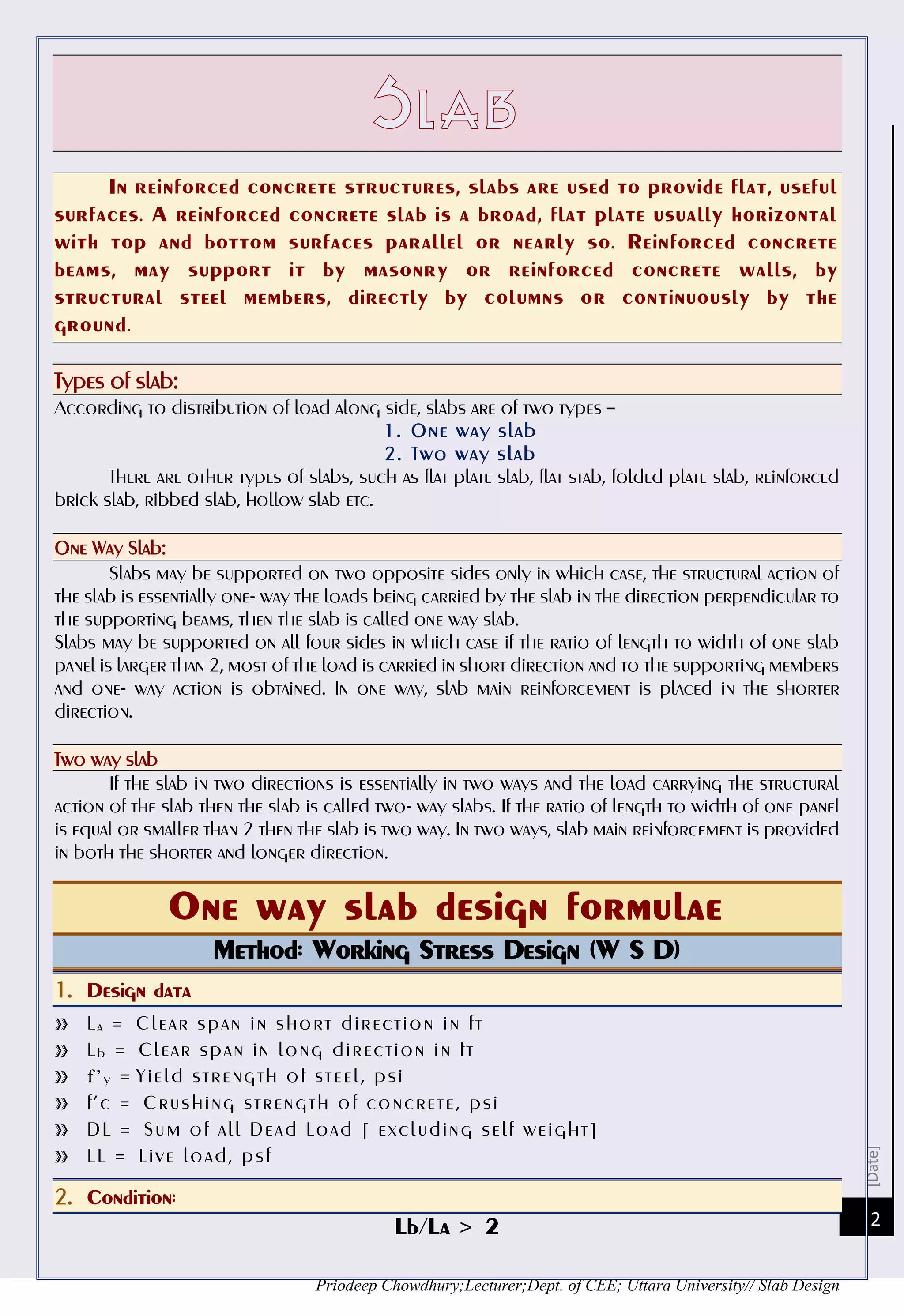 Slab Design-(BNBC & ACI) | PDF