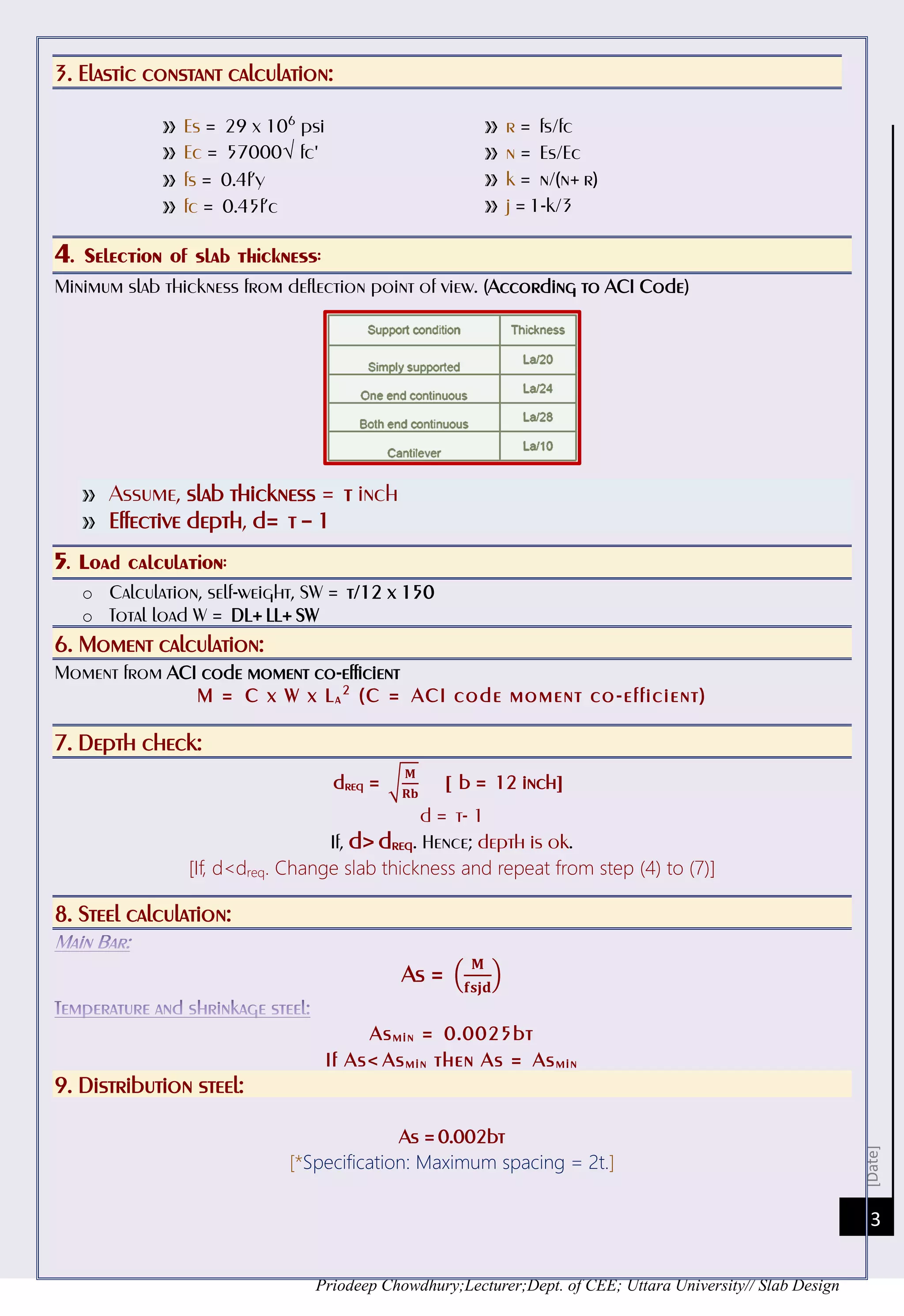 Slab Design-(BNBC & ACI) | PDF