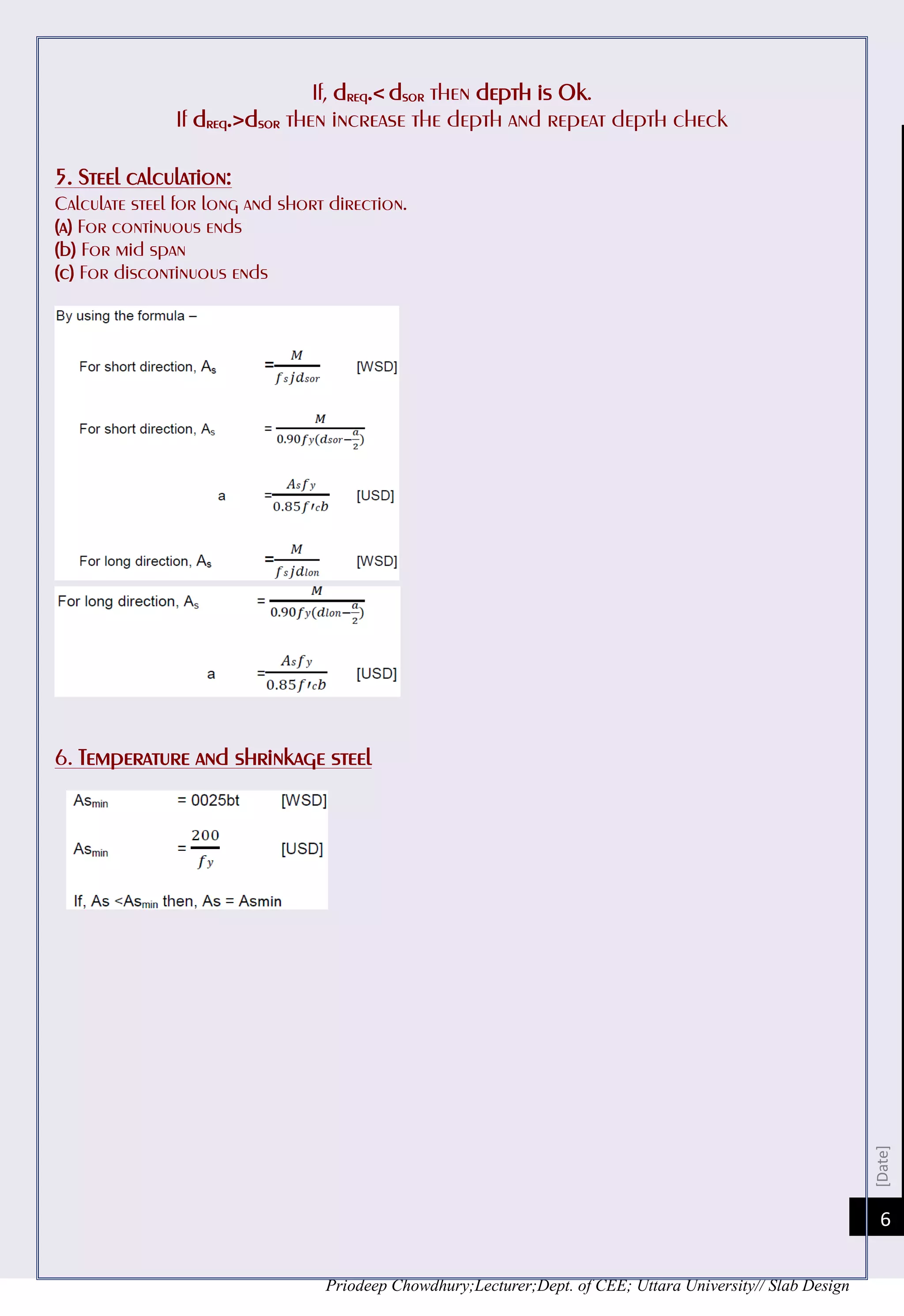 Slab Design-(BNBC & ACI) | PDF