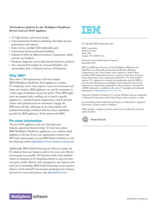 Datasheet: WebSphere DataPower Service Gateway XG45 | PDF