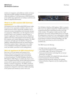Datasheet: WebSphere DataPower B2B Appliance XB62 | PDF