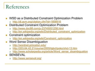 Wsd as distributed constraint optimization problem | PPT