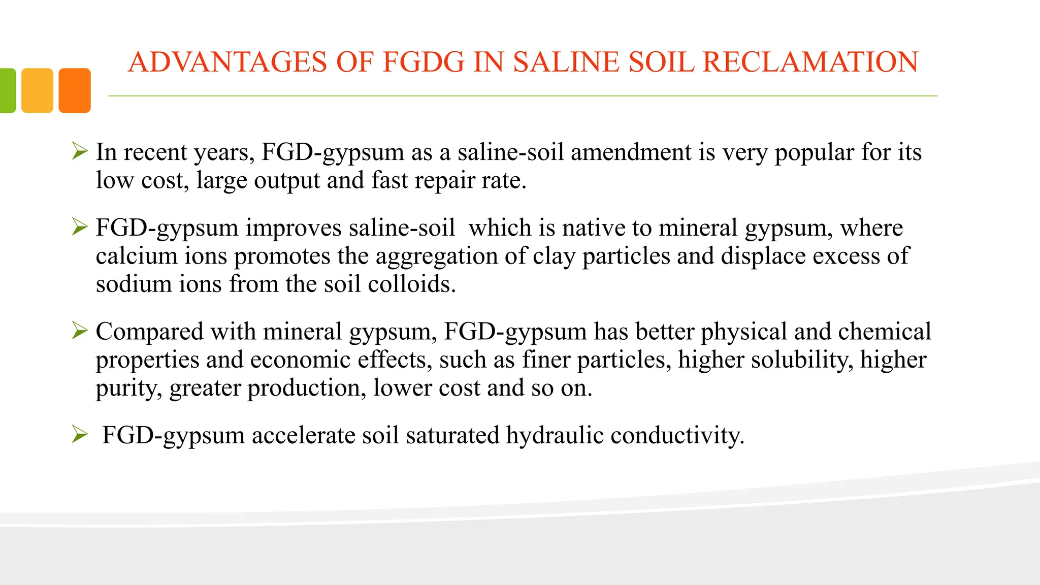 A PRESENTATION ON RECLAMATION OF SALINE-SODIC SOILS BY (FGDG) | PPTX