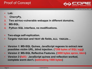 SQL/JavaScript Hybrid Worms As Two-stage Quines | PPT