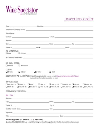 Wine Spectator Media Kit | PDF