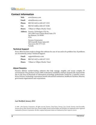 Faronics WinSelect Enterprise User Guide | PDF