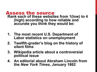 WebSite Evaluating | PPT