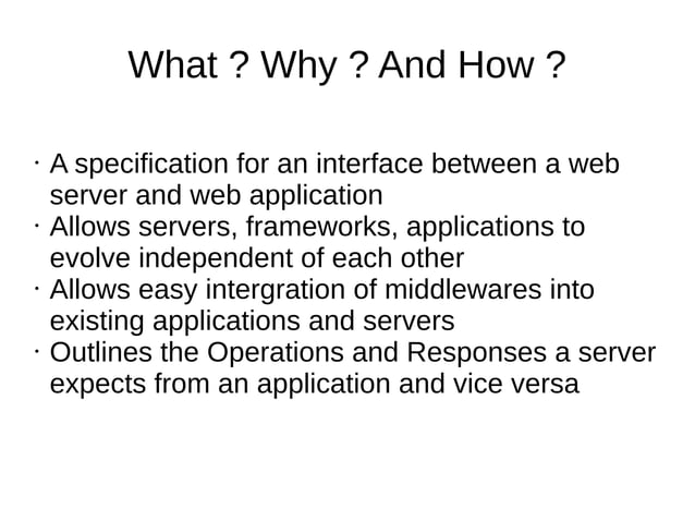 Python WSGI introduction | PPT