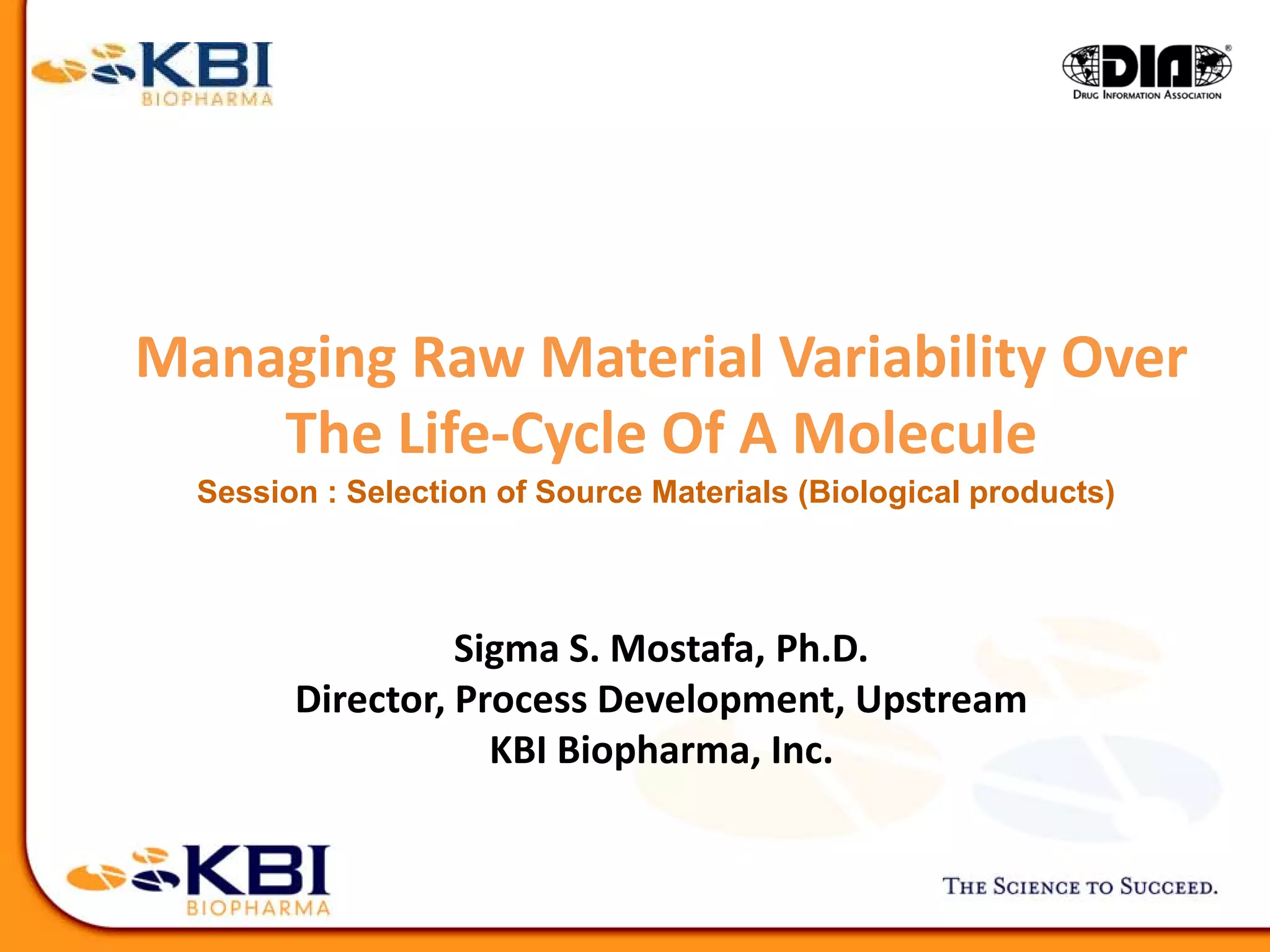 Managing Raw Material Variability Over the Life-cycle of a Molecule | PDF