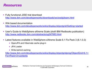 WSI35 - WebSphere Extreme Scale Customer Scenarios and Use Cases | PPT