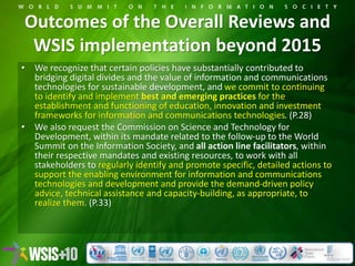 Presentation on WSIS Implementation beyond 2015 | PPT