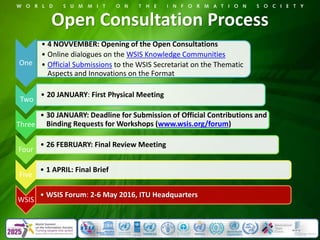 WSIS Forum 2016: Open Consultation Process: Fist Physical Meeting | PPT