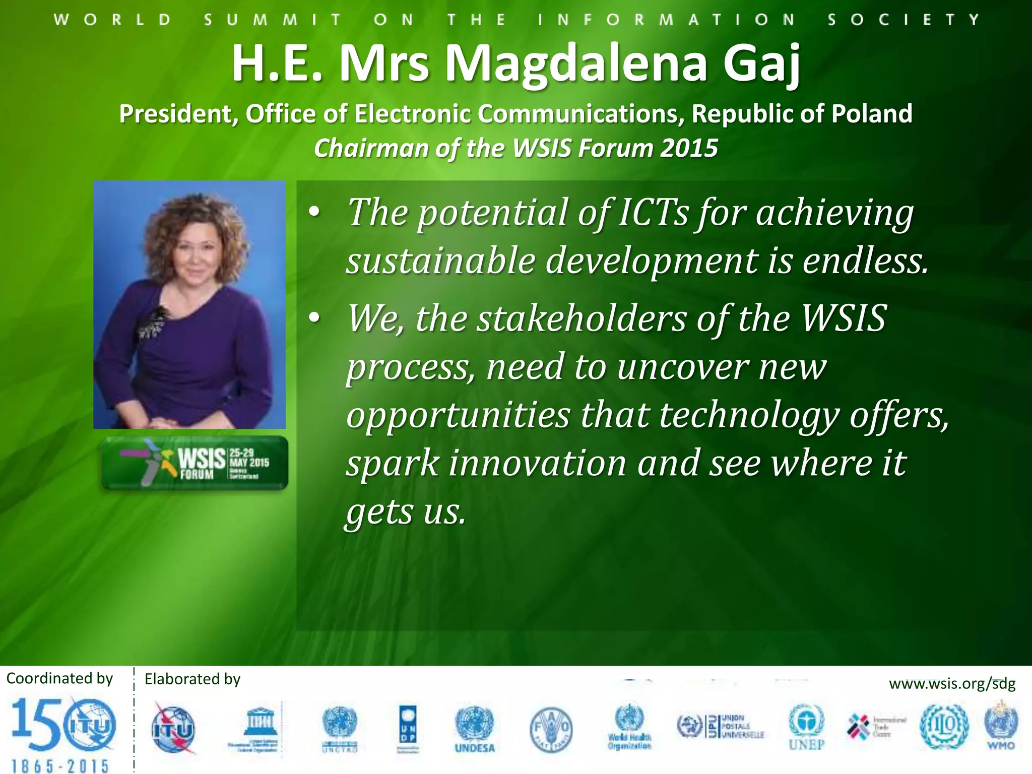 WSIS-SDG Matrix: Linking WSIS Action Lines with Sustainable Development ...