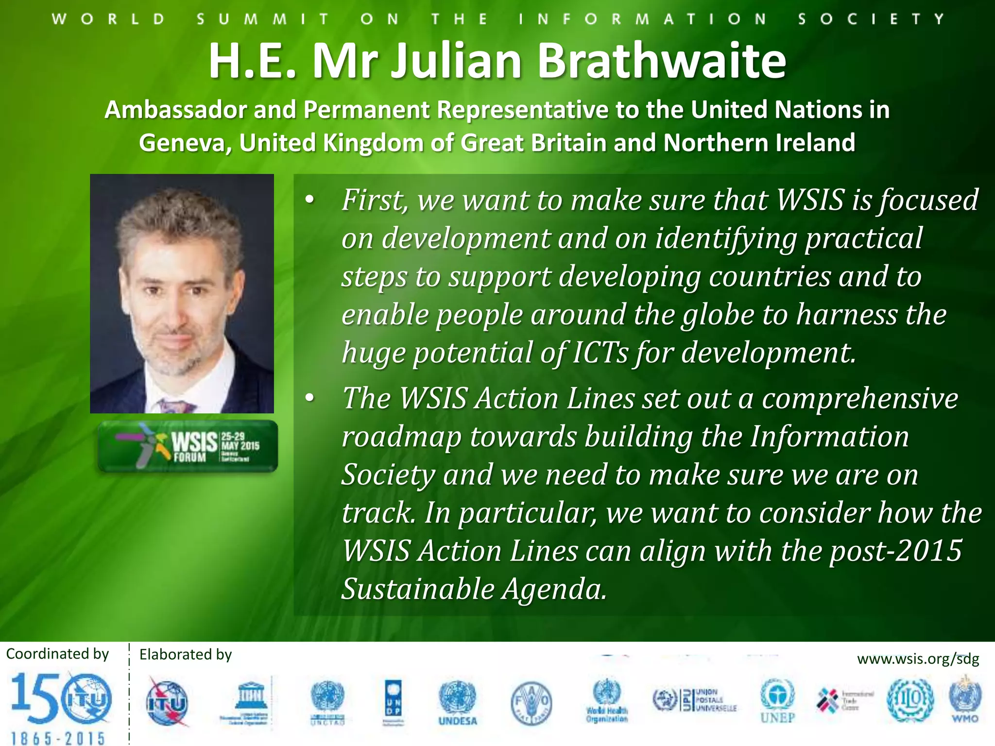 WSIS-SDG Matrix: Linking WSIS Action Lines with Sustainable Development ...