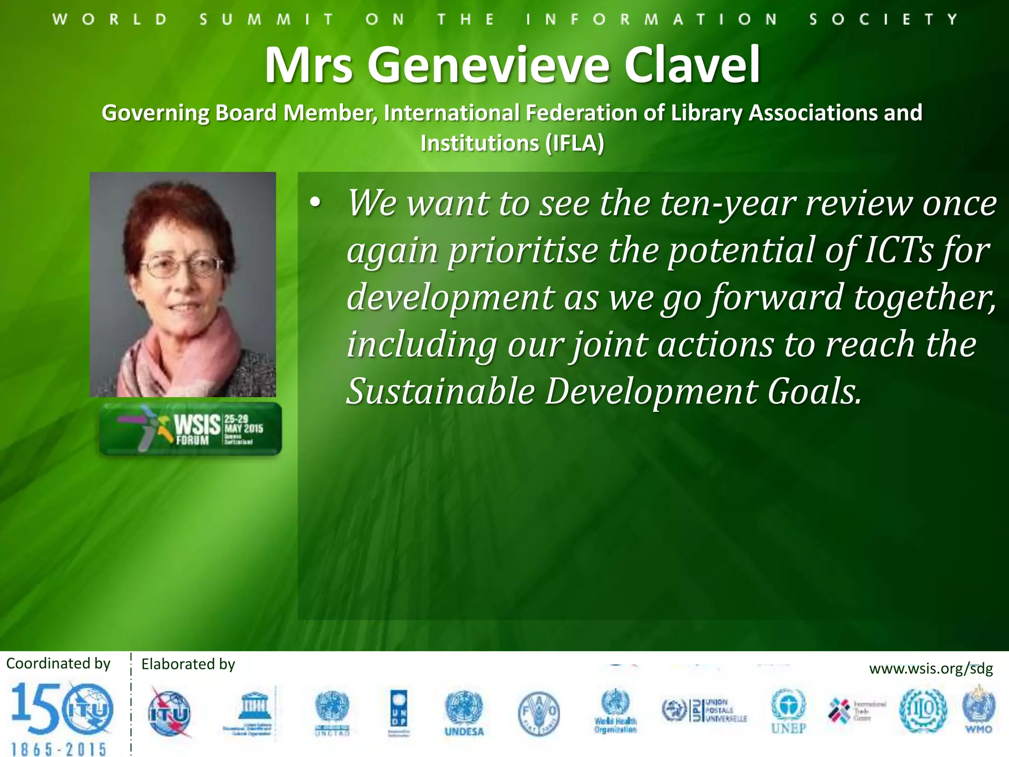 WSIS-SDG Matrix: Linking WSIS Action Lines with Sustainable Development ...