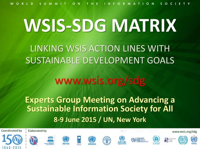 WSIS-SDG Matrix: Linking WSIS Action Lines with Sustainable Development ...