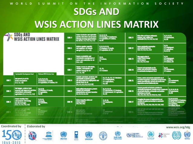 WSIS-SDG Matrix: Linking WSIS Action Lines with Sustainable Development ...
