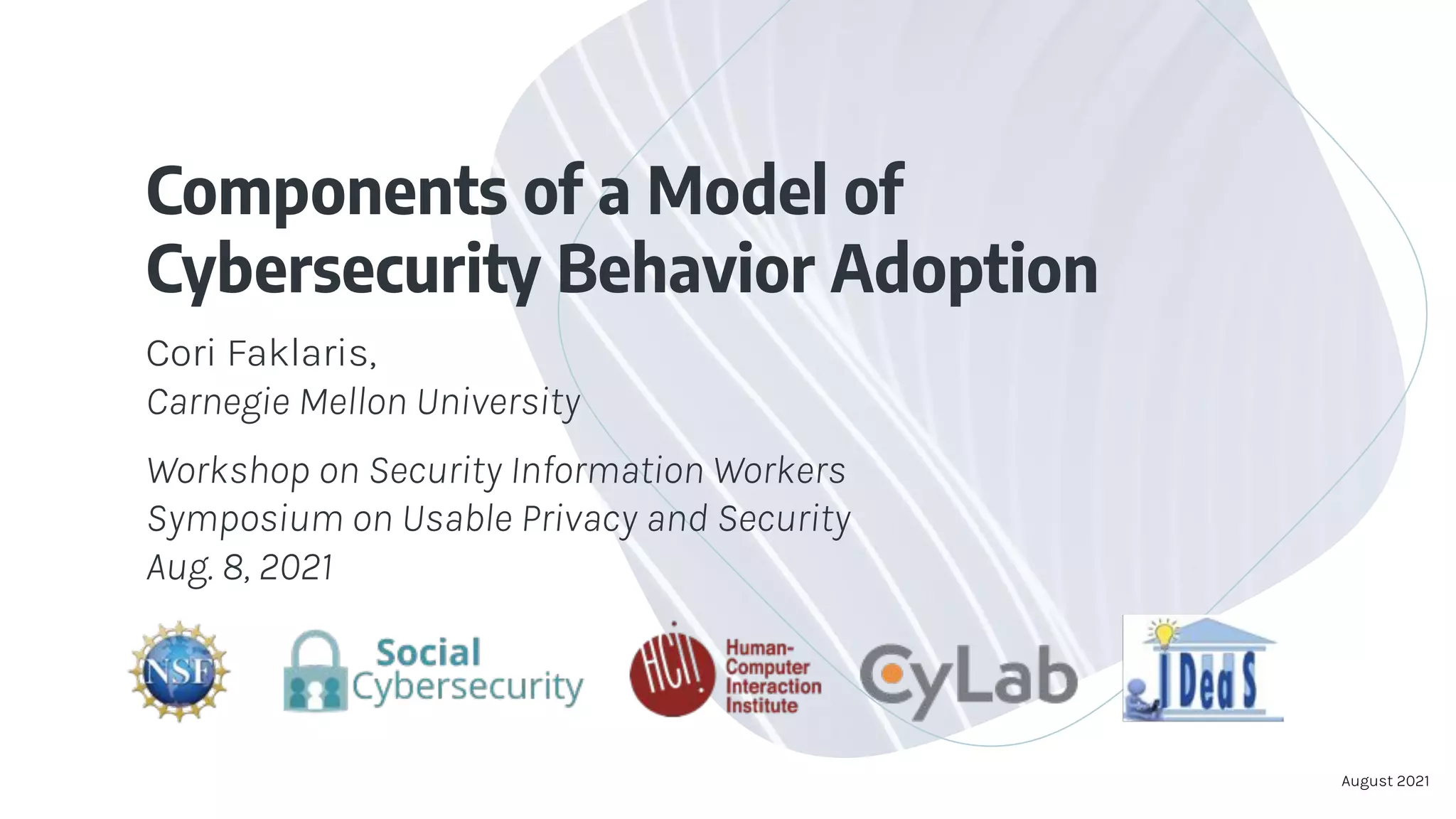 Components of a Model of Cybersecurity Behavior Adoption | PDF