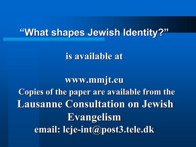 What shapes Jewish idenitity? | PPTX
