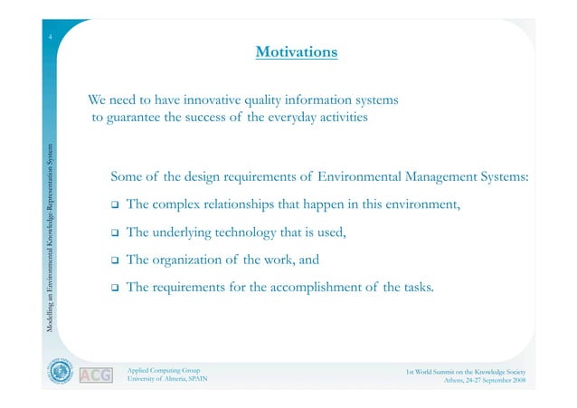 Modelling An Environmental Knowledge Representation System Ppt