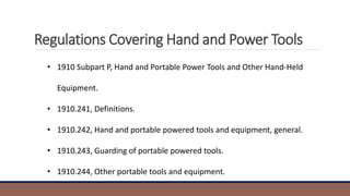 Hand and Power tools safety | PPTX
