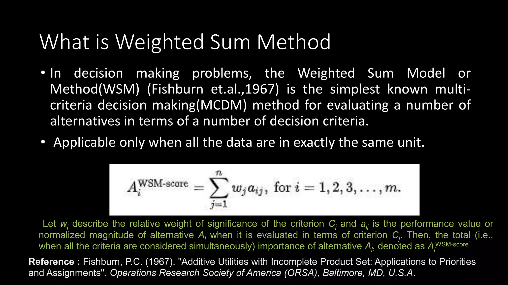 Weighted Sum Method: An Introduction | PPTX