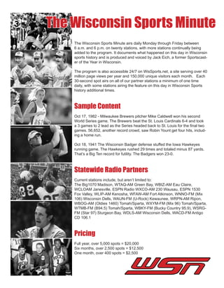 Wisconsin Sports Minute | PDF